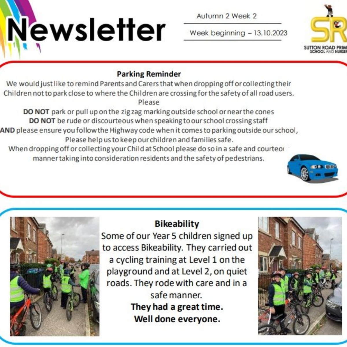 Sutton Road Primary School and Nursery - Newsletter Autumn 2 week 2