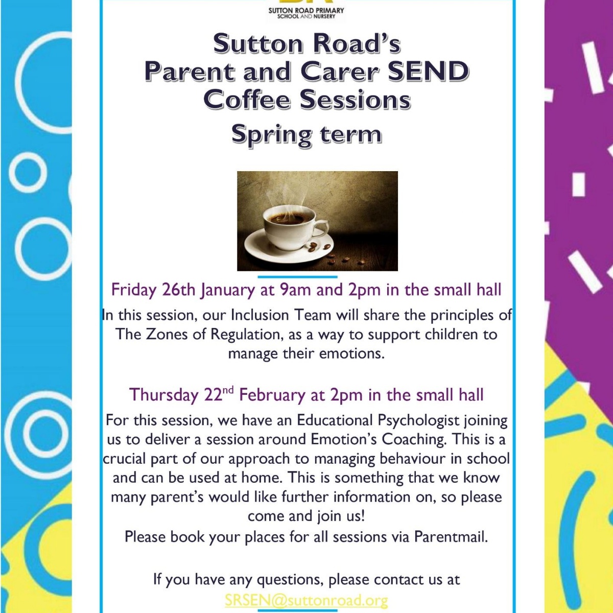 Sutton Road Primary School and Nursery - Parent and carer SEND coffee ...
