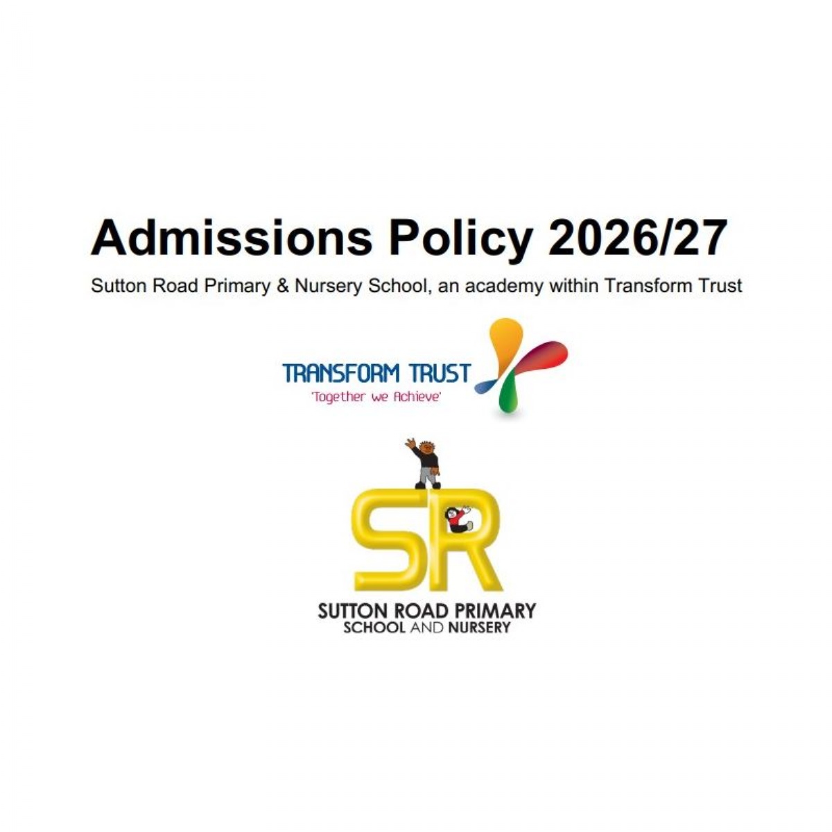 Sutton Road Primary School and Nursery - Admissions 2026-27