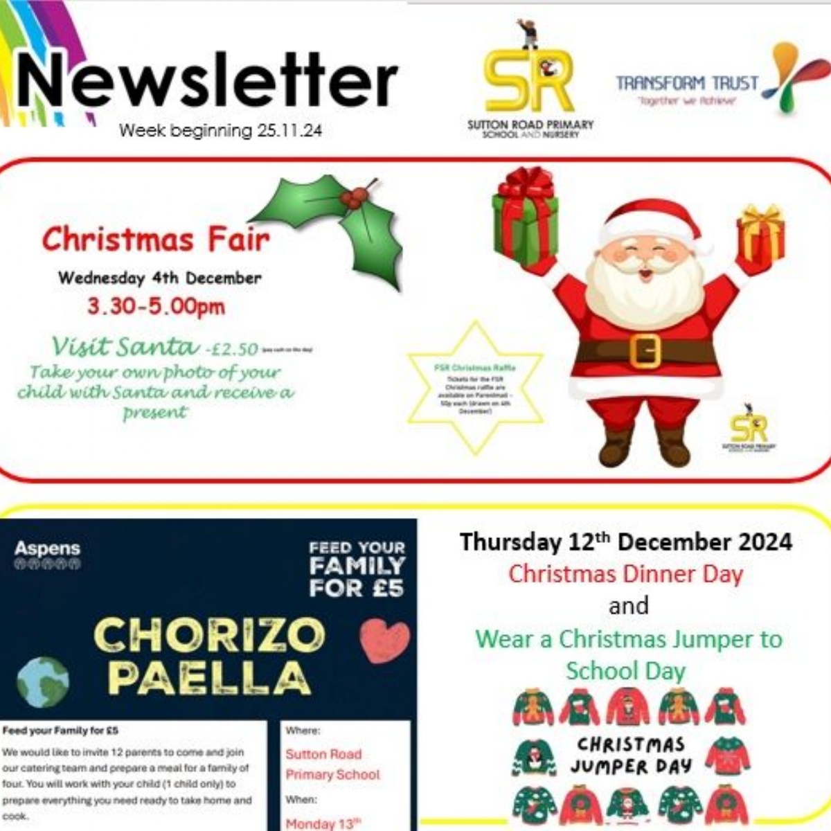 Sutton Road Primary School and Nursery - NEWSLETTER WC 25/11/24