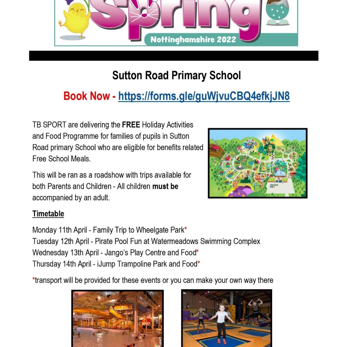 Sutton Road Primary School and Nursery - Spring Holiday Activities and Food